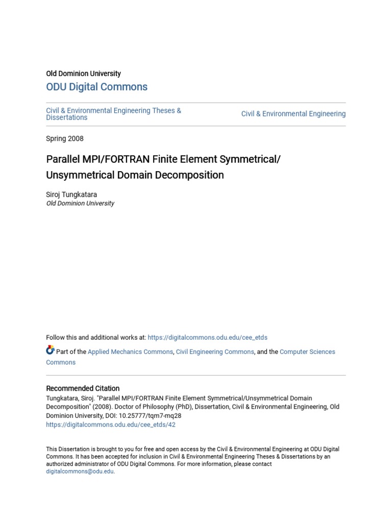 Parallel MPI - FORTRAN Finite Element Symmetrical - Unsymmetrical Dom | PDF