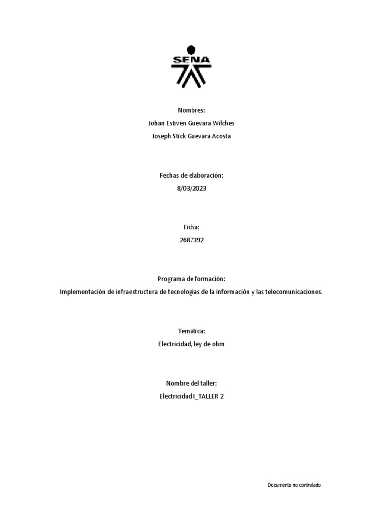 Documento No Controlado | PDF | Electricidad | Ingenieria Eléctrica