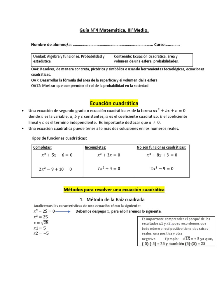 Ecuaciones Cuadraticas | PDF | Ecuación cuadrática | Ecuaciones