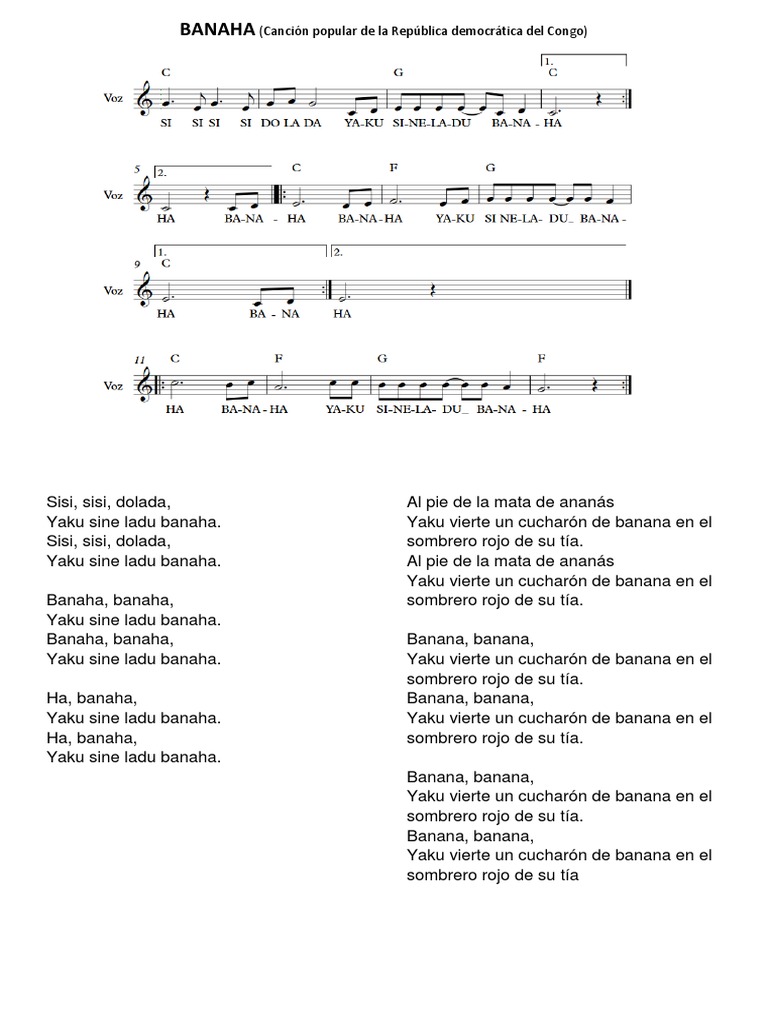 Canción popular Banaha República Democrática del Congo | PDF