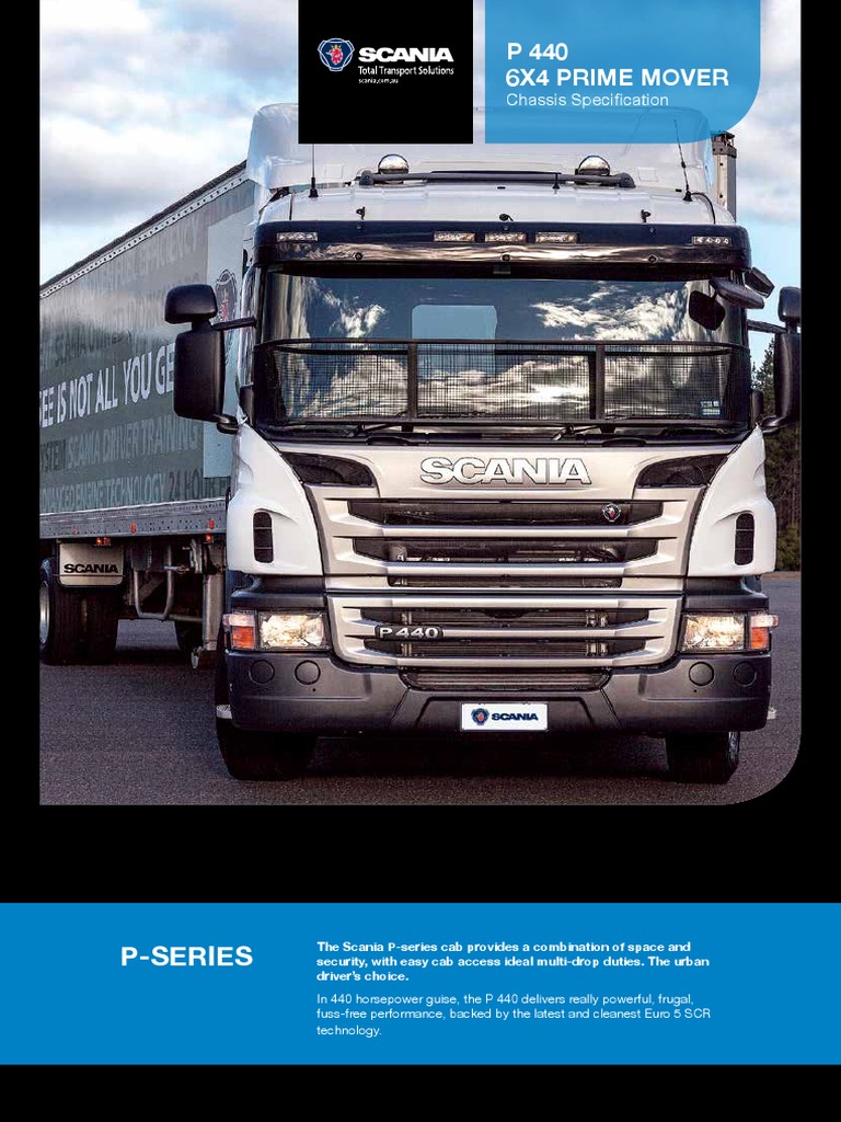 Scania P440 6x4 Prime Mover Specs | PDF | Horsepower | Truck