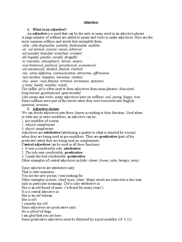 Adjectives Lesson 2 | PDF | Adjective | Human Communication