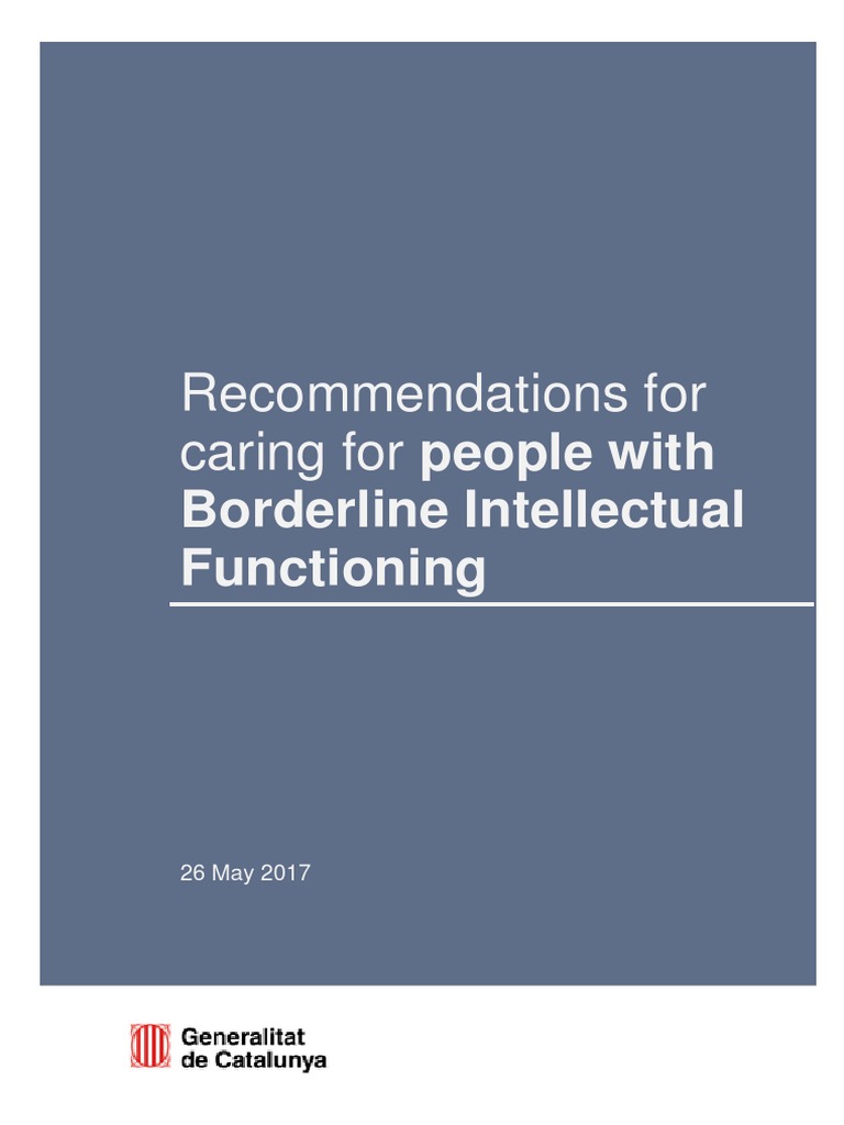 Recommendations For Caring For People With: Borderline Intellectual Functioning | PDF