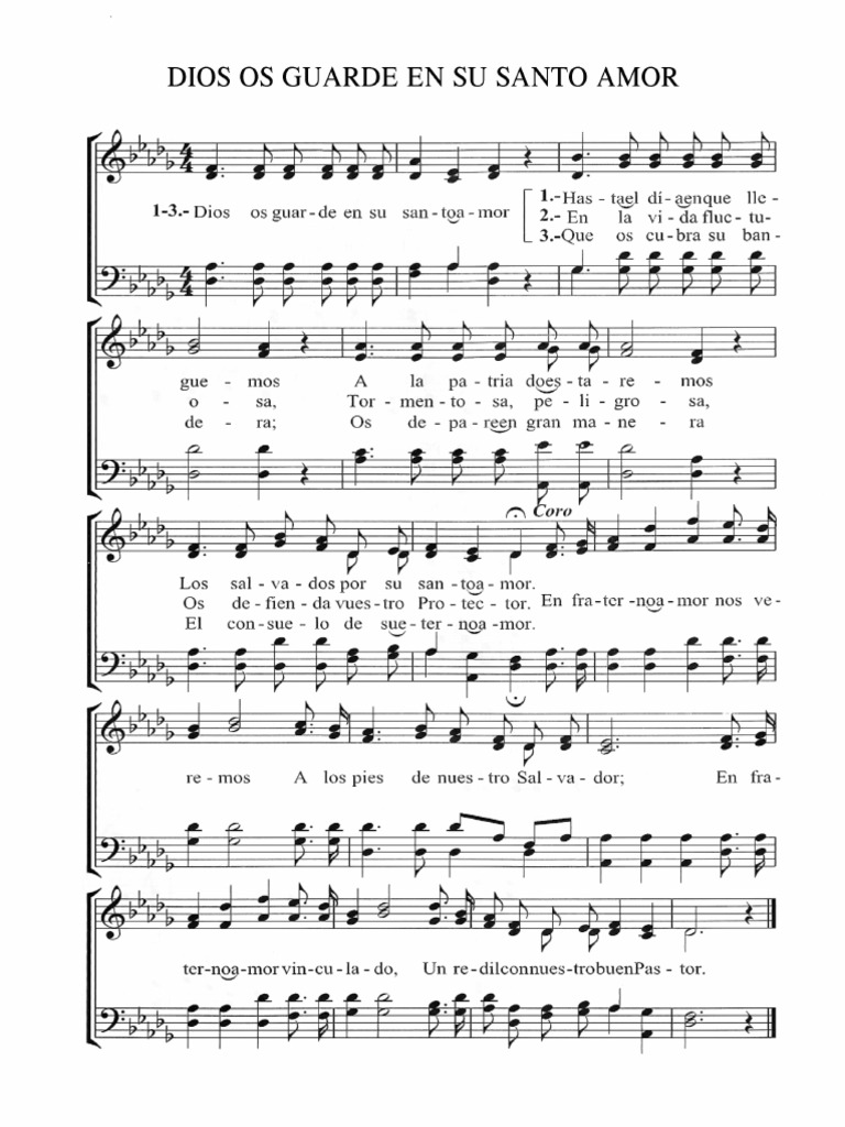 Dios Os Guarde en Su Santo Amor | PDF