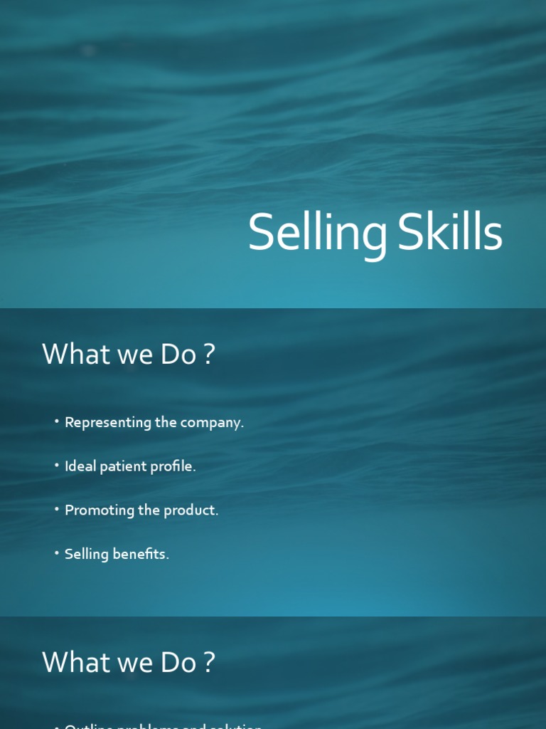 Selling Skills | PDF