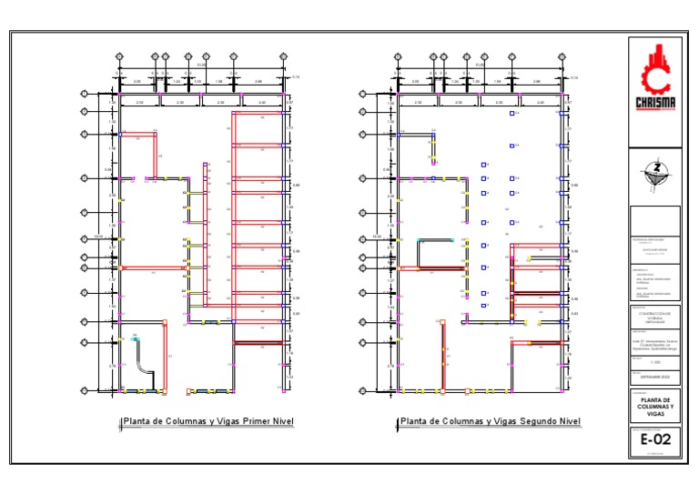 Planta de Columnas y Vigas Segundo Nivel Planta de Columnas y Vigas ...