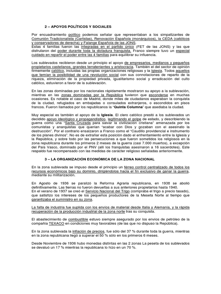 Apoyos políticos y sociales de los sublevados durante la Guerra Civil ...