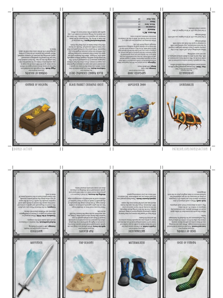 Bonus Action Printable Cards | PDF