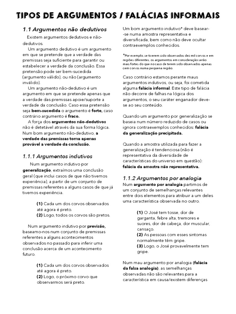 Filosofia 10ºano | PDF | Argumento | Raciocínio dedutivo