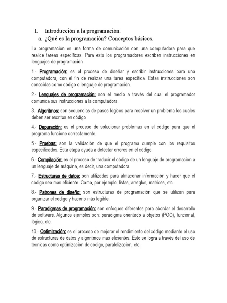 Apuntes de programacion basica | PDF | Lenguaje de programación ...