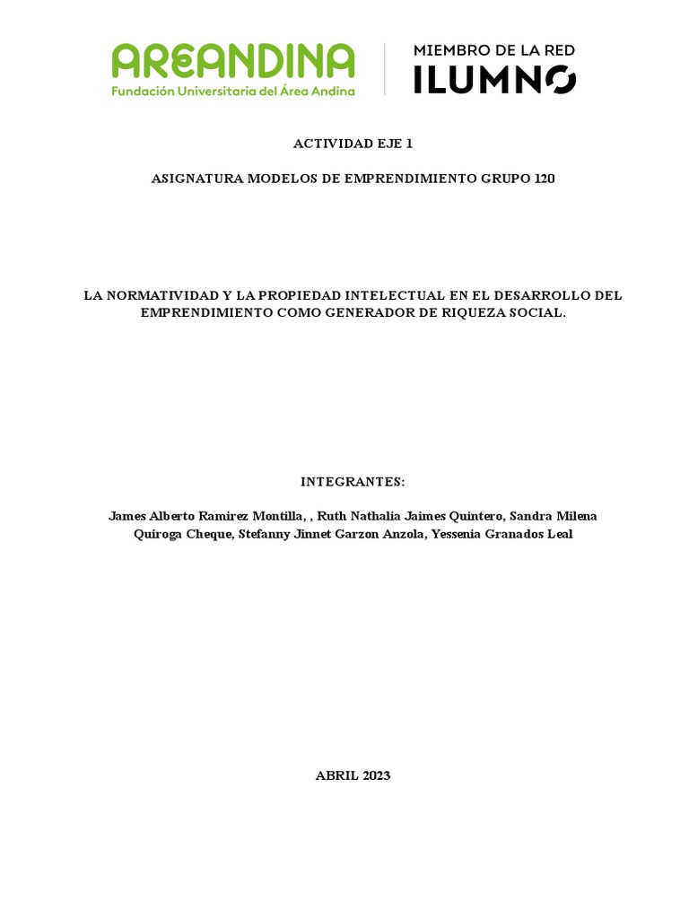 Grupo 120 Modelos de Emprendimiento | PDF | Iniciativa empresarial | Pequeñas y medianas empresas