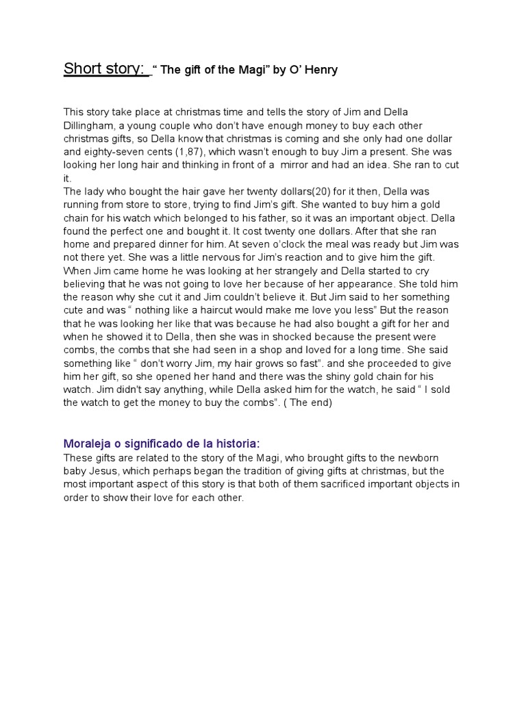 Summary-Short Story - The Gift of The Magi | PDF