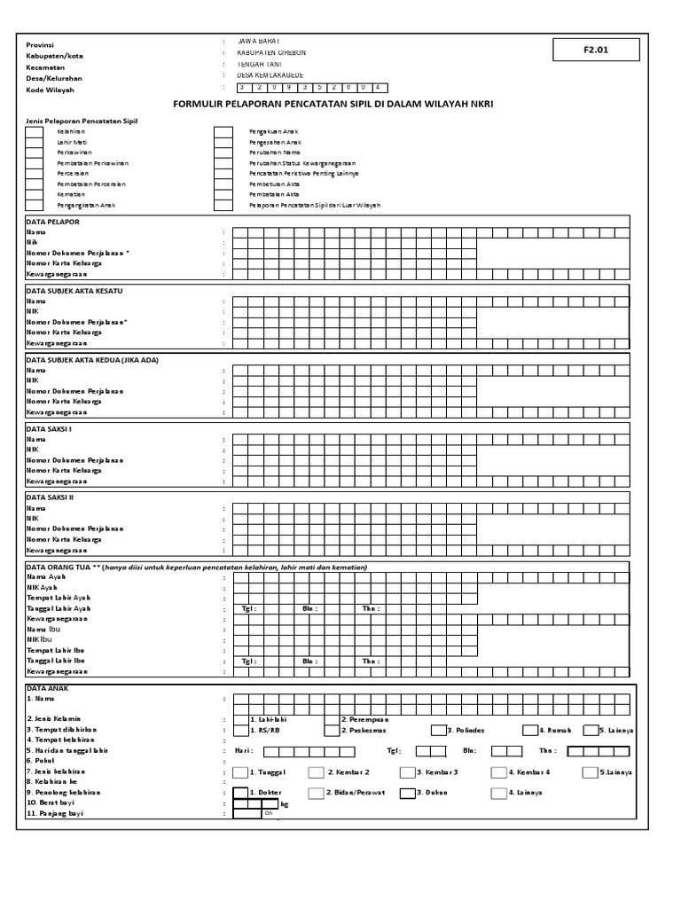 Formulir F2 01 | PDF