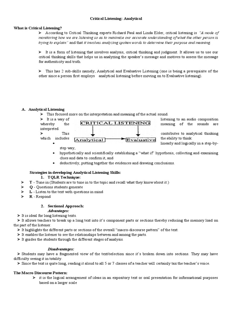 Critical Listening: Analytical What Is Critical Listening?: Advantages ...