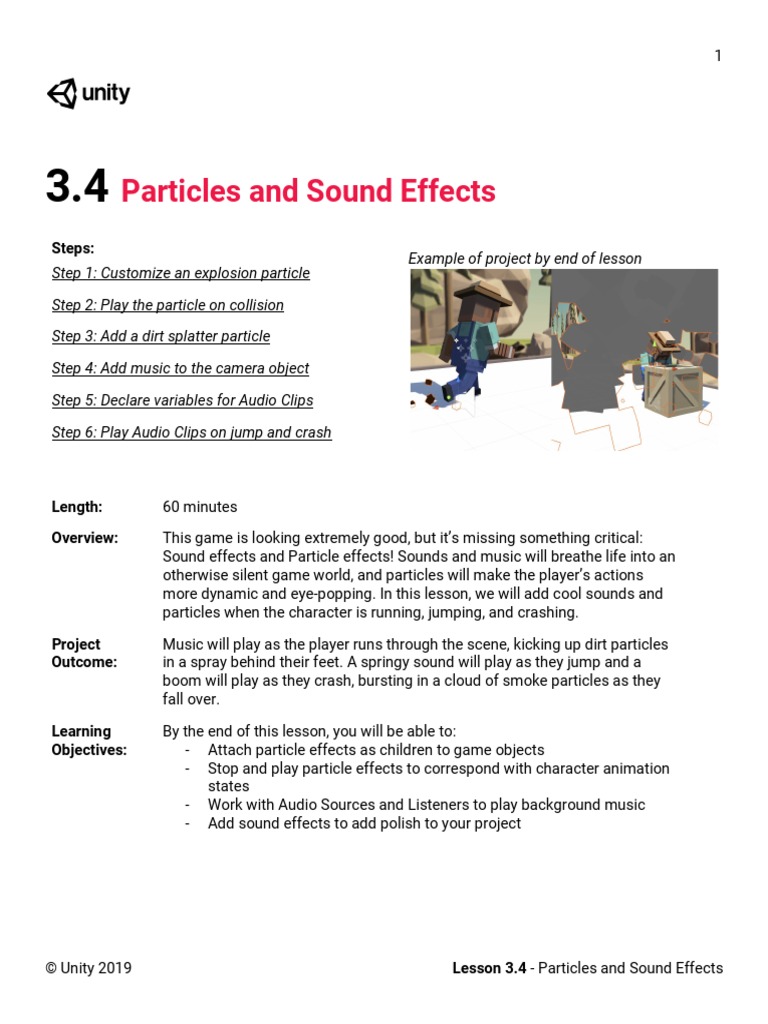Lesson Plan 3.4 - Particles and Sound Effects | PDF | Computers