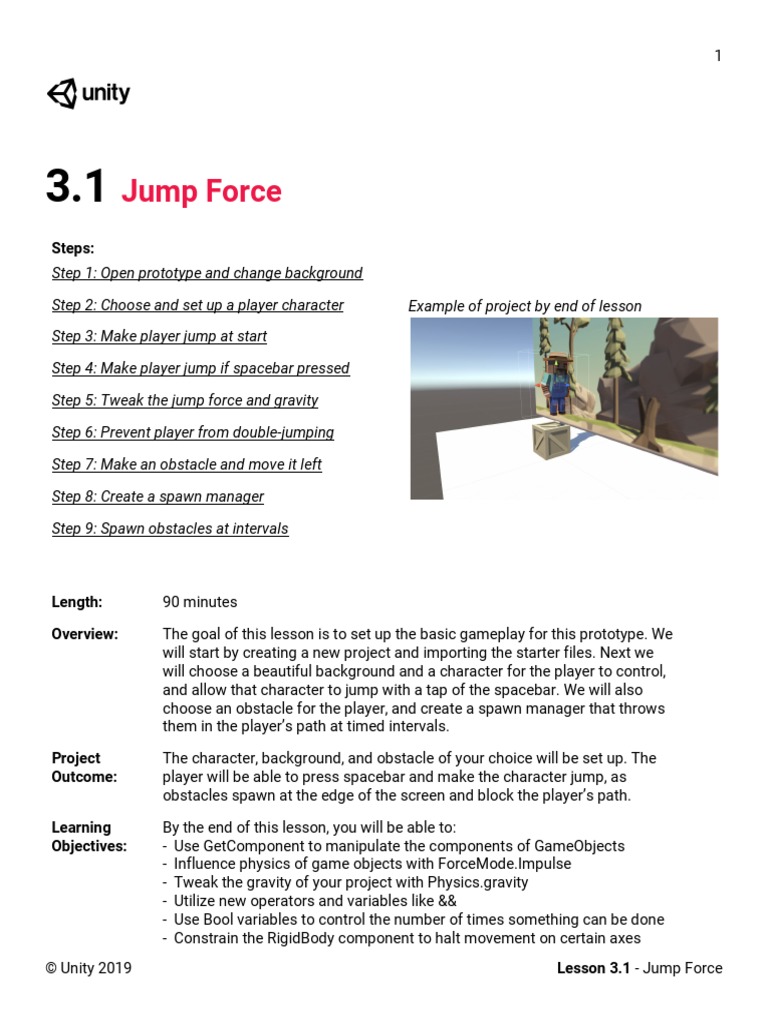 Lesson Plan 3.1 - Jump Force | PDF | Parameter (Computer Programming ...