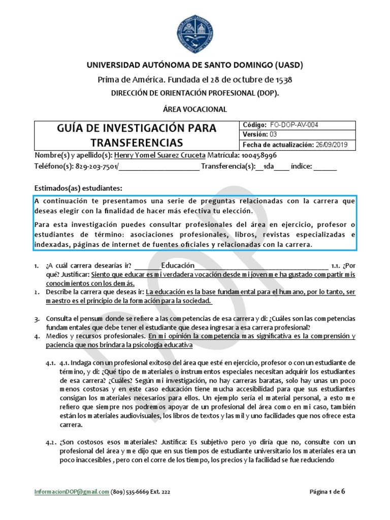 Dop 1 | Descargar gratis PDF | Maestros | Sicología