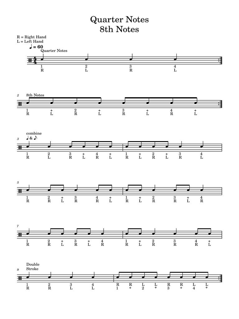 Quarter Notes 8th Notes-Merged | PDF | Rhythm And Meter | Musical Forms