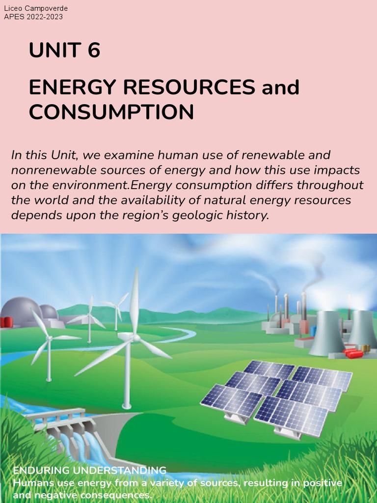 Unit 6 Energy Resources & Consumption | PDF