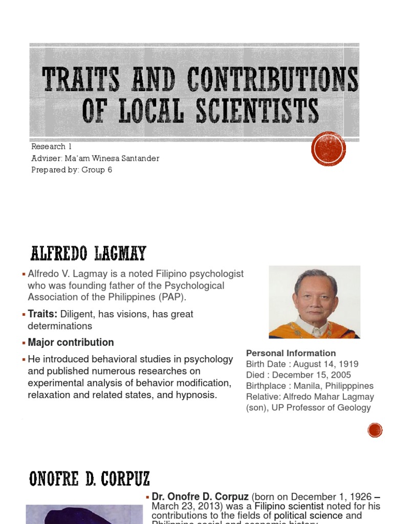 Research 1: Profiles of Notable Filipino Scientists | PDF | Philippines