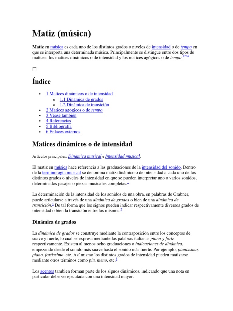 Matiz | PDF | Teoría musical | Componentes