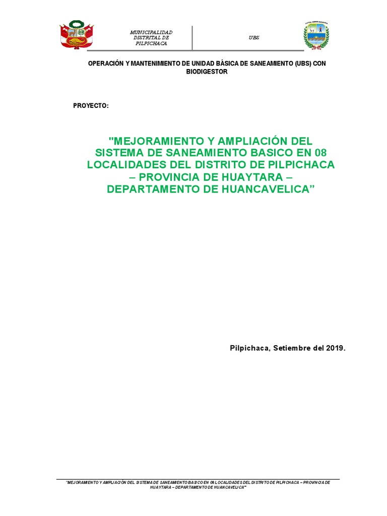 Manual de Operaciones y Mantenimiento de Ubs | PDF | Baño | Tratamiento ... Manual de Operaciones y Mantenimiento de Ubs | PDF | Baño | Tratamiento ...