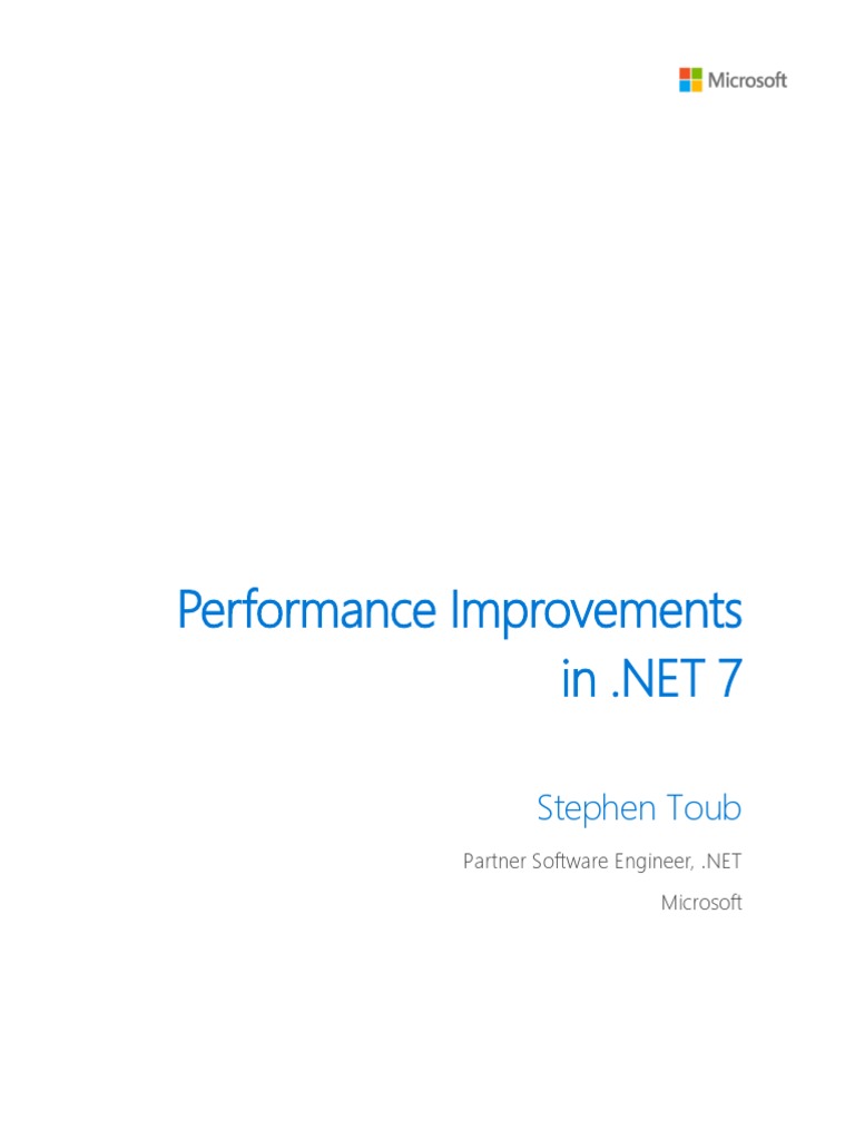 Performance Improvements: Stephen Toub | PDF