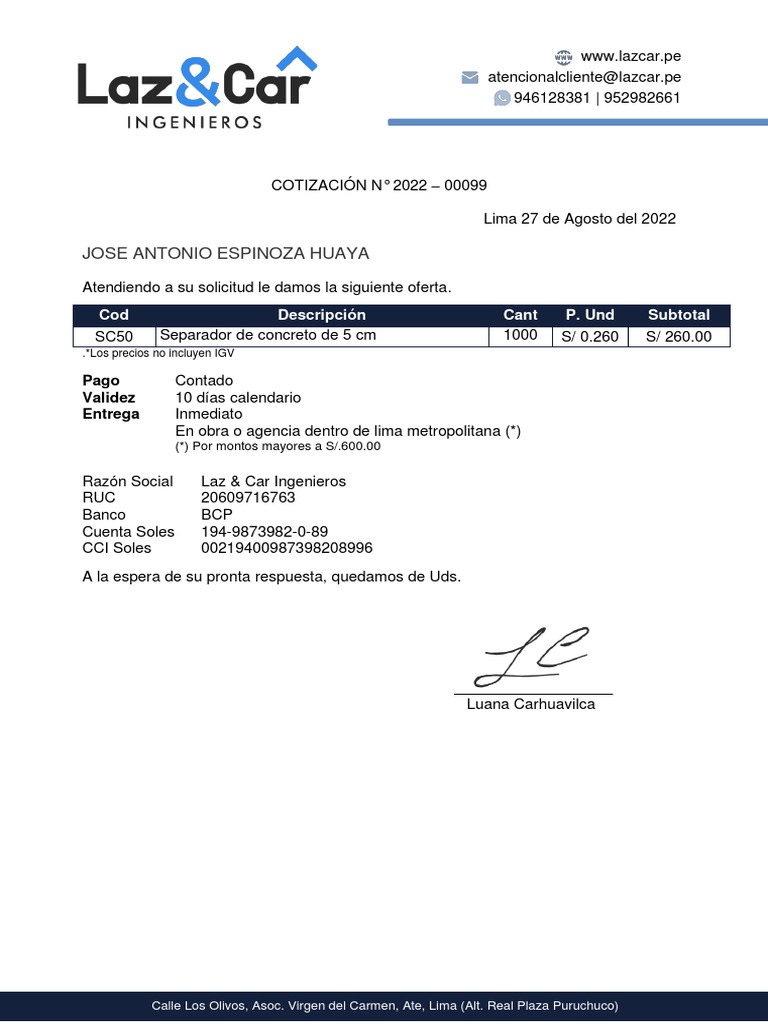 Cot 2022-00099 - JOSE ANTONIO | PDF