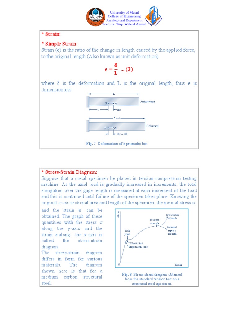 Strength of Materials Lec 4 | PDF | Yield (Engineering) | Deformation (Engineering)