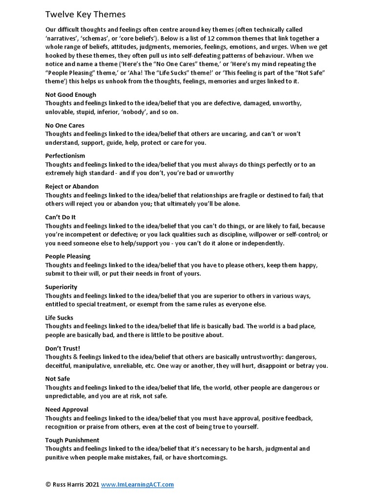 Twelve Key Themes | PDF | Disciplines | Thought