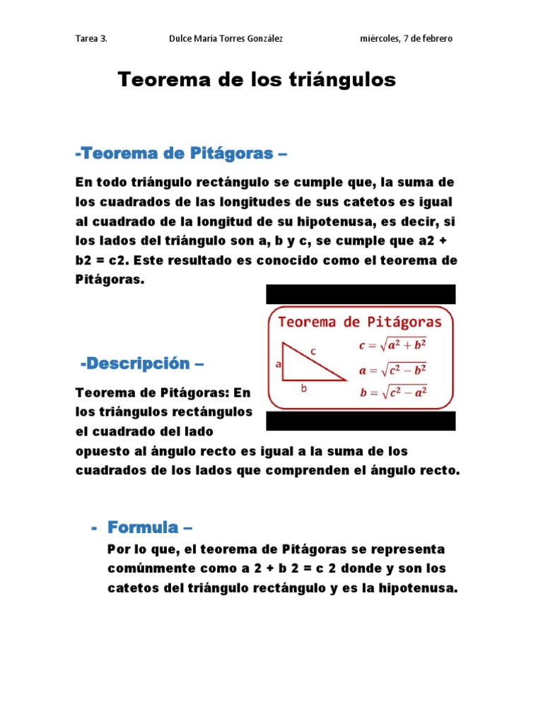 Torres Mate2 P1 T3 | PDF | Triángulo | Pitágoras