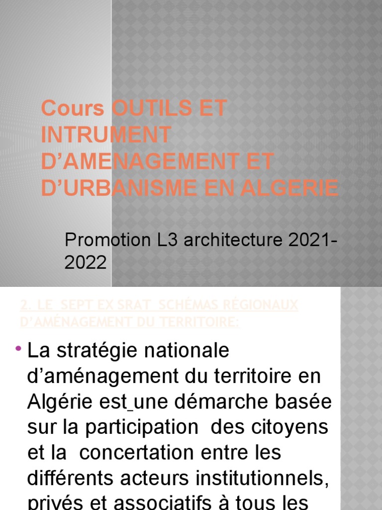 SRAT : Aménagement du Territoire en Algérie | PDF | Algérie