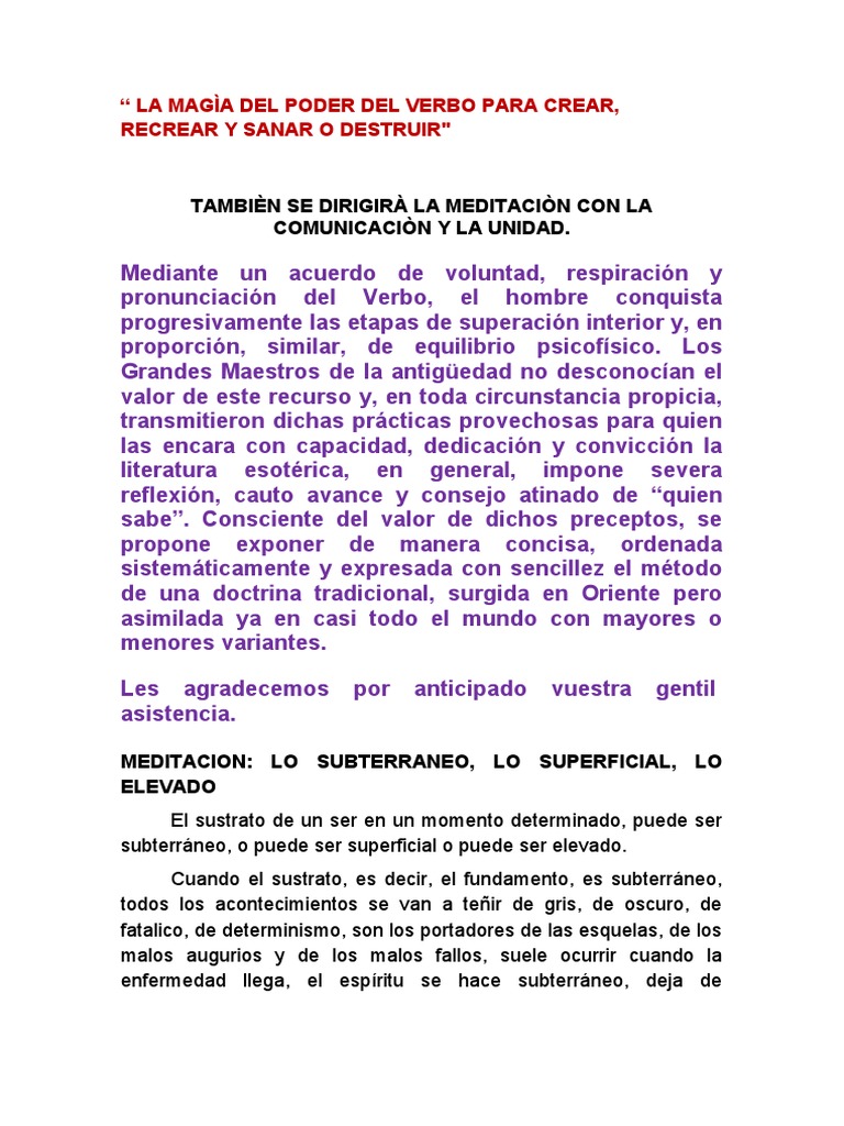 Poder del Verbo: Sanar y Crear | PDF