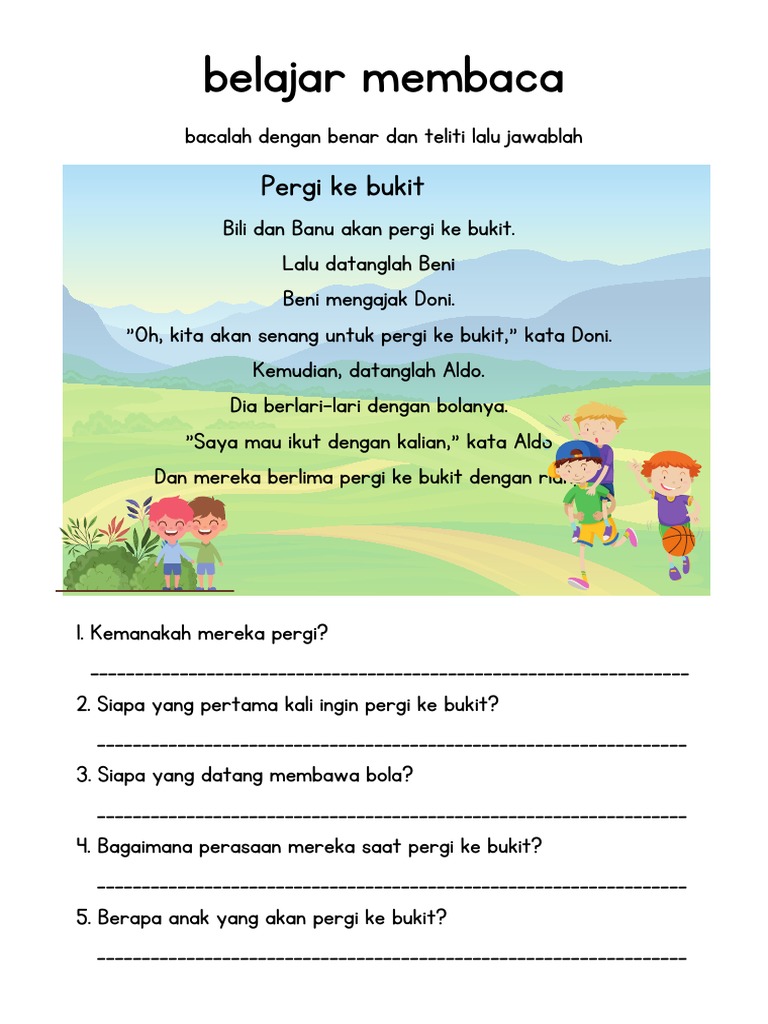 Story With LL Reading Comprehension Worksheet | PDF