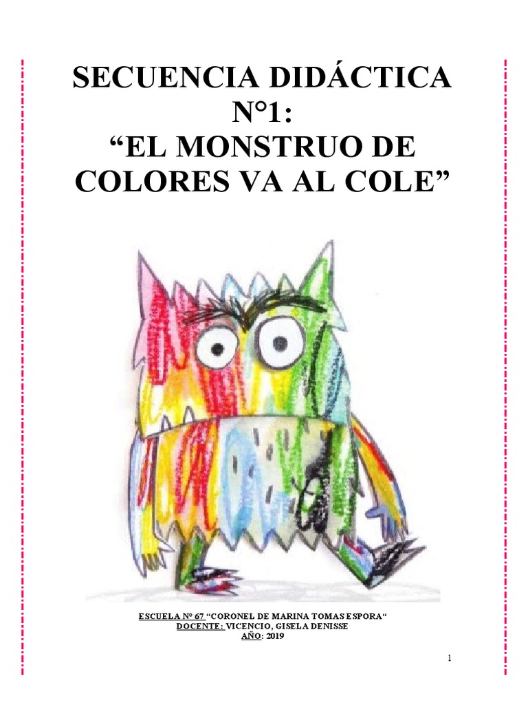 Secuencia Didáctica 1 El Monstruo de Colores Va Al Cole | PDF