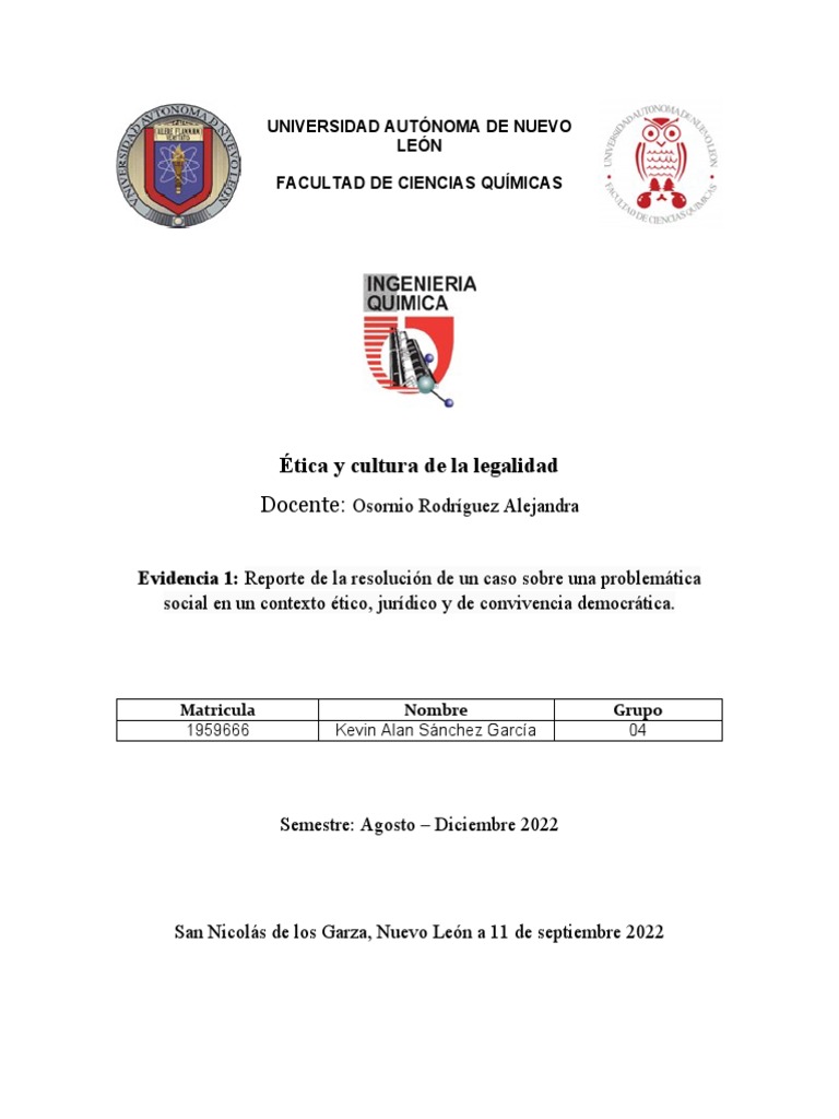 Reporte de La Resolución de Un Caso Sobre Una Problemática Social en Un ...
