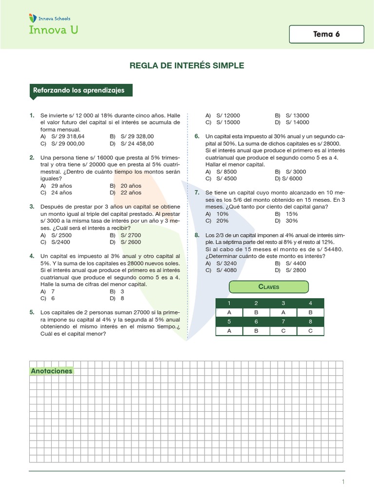 Interes Simple - 3 - 10448231 | PDF | Métodos y materiales de enseñanza