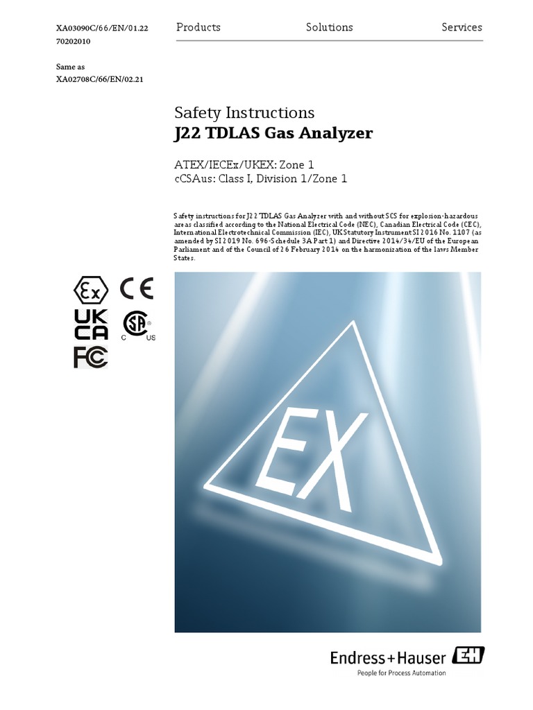 Safety Instructions: J22 TDLAS Gas Analyzer | PDF | Electrical Wiring | Electricity