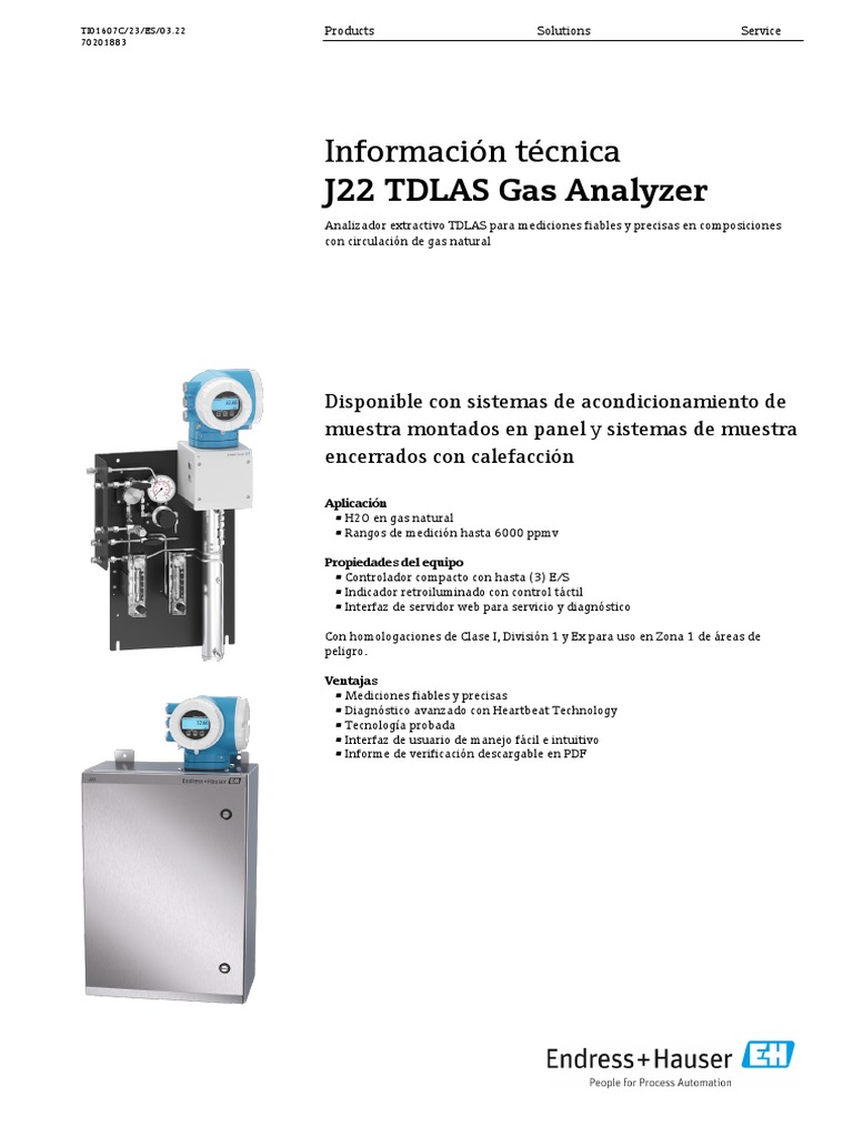 J22 TDLAS Gas Analyzer: Información Técnica | PDF | Tecnología