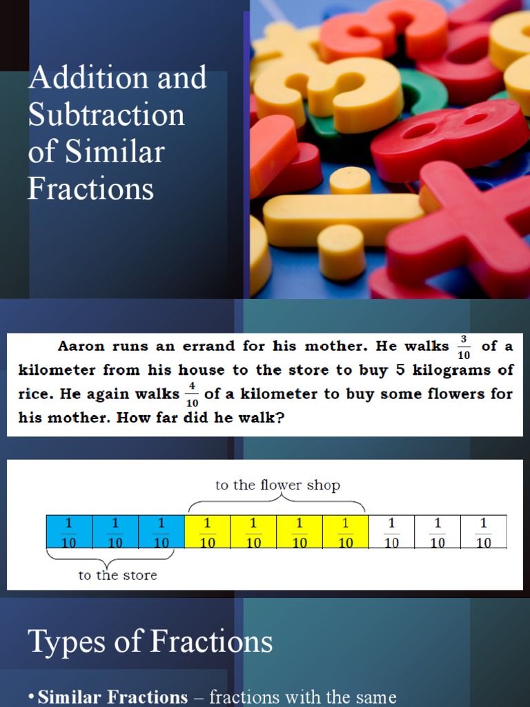 Addition and Subtraction of Similar Fractions-Math W9 | PDF
