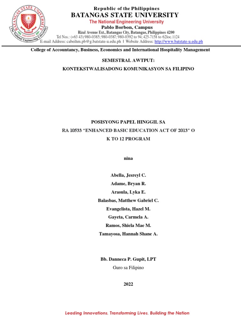 SEMESTRAL-AWTPUT Filipino Final-1 | PDF