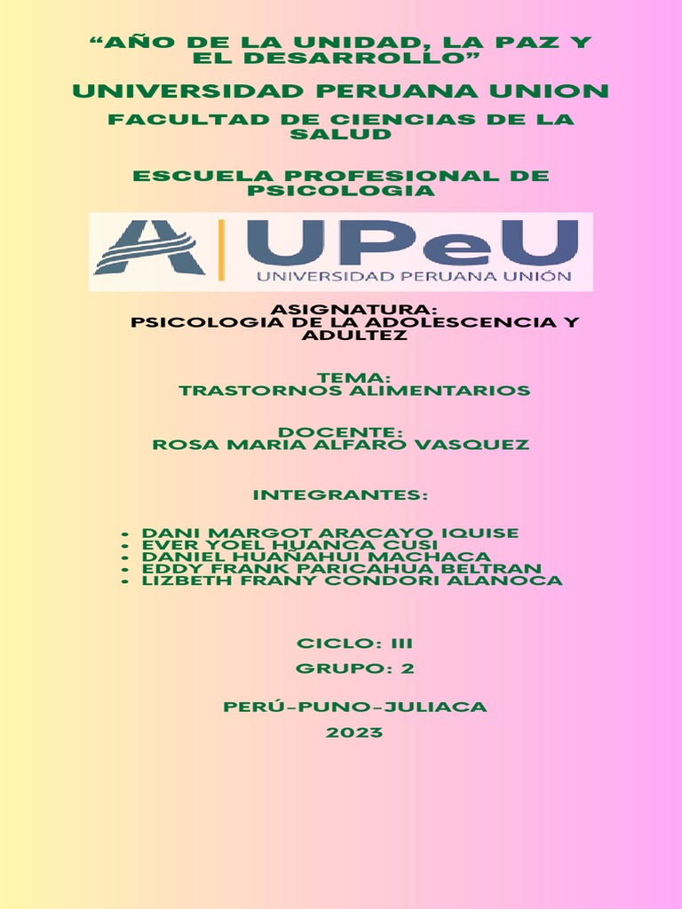 Universidad Peruana Union: "Año de La Unidad, La Paz Y El Desarrollo ...