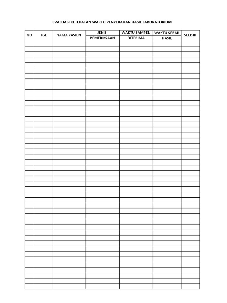 Evaluasi Ketepatan Waktu Penyerahan Hasil Laboratorium | PDF