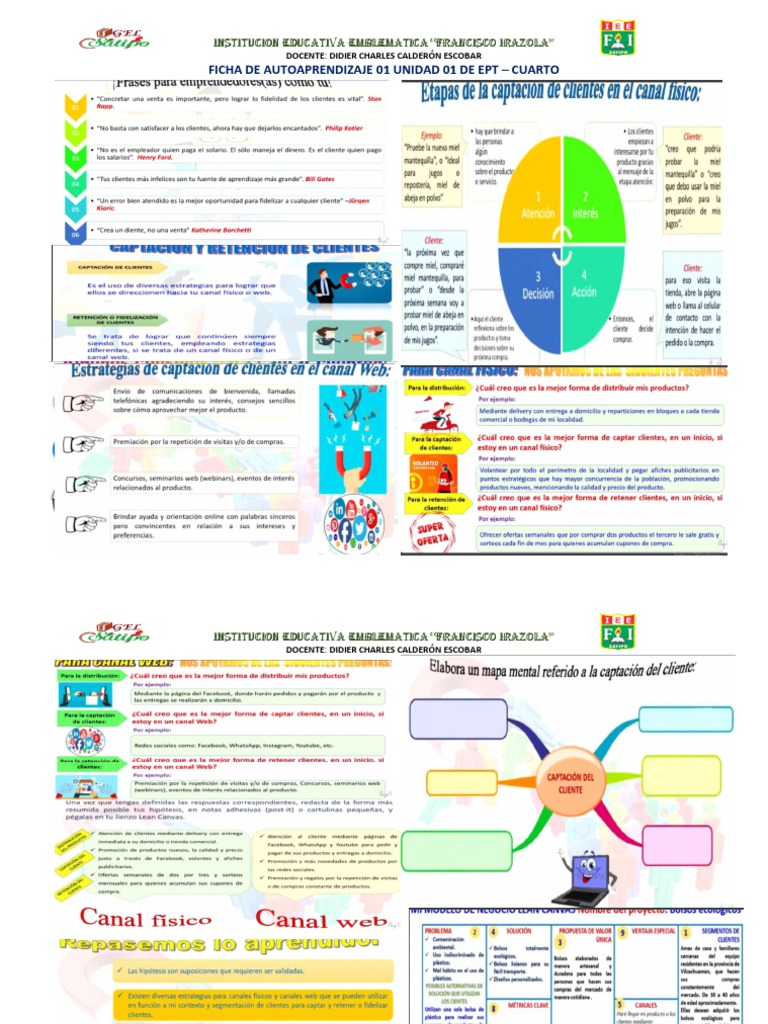 Ficha Autoaprendizaje EPT 4° Grado | PDF