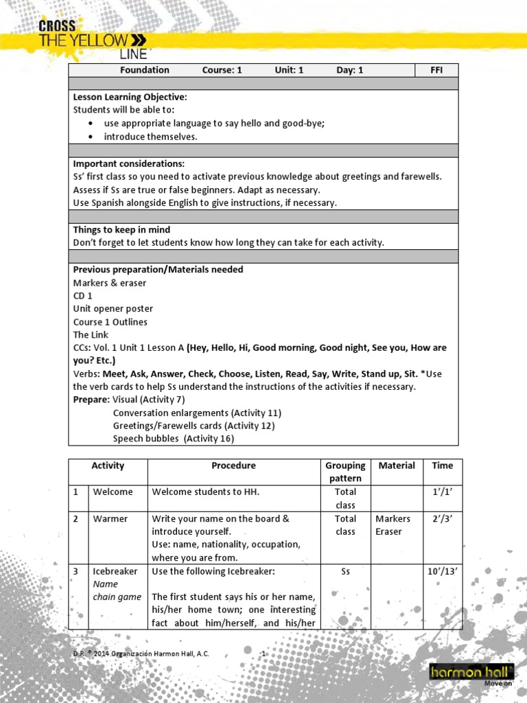 Name Chain Game: D.R. ® 2014 Organización Harmon Hall, A.C. 1 | PDF