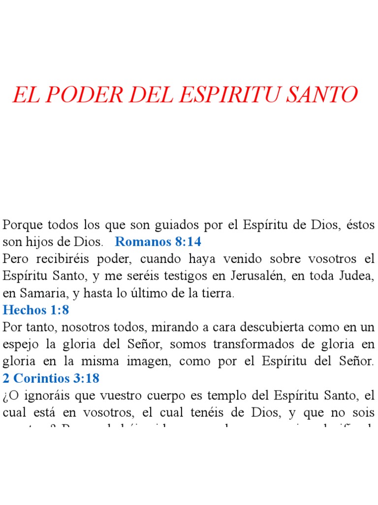 El Poder Del Espiritu Santo | PDF