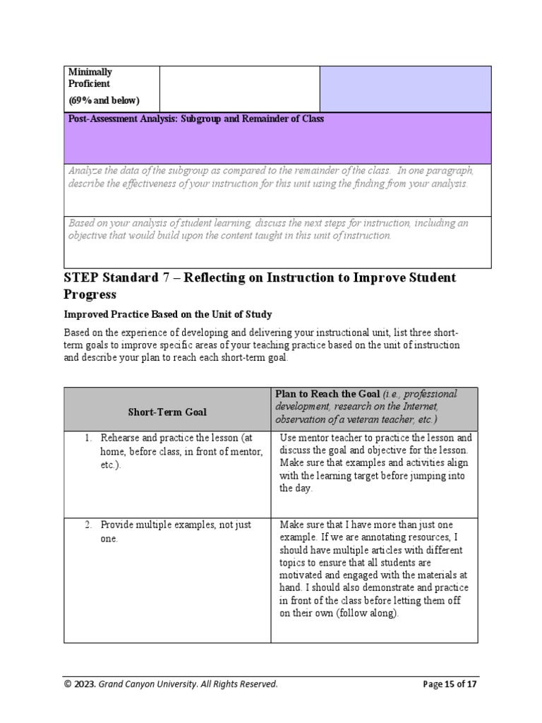 Step 7 | PDF | Teachers | Goal