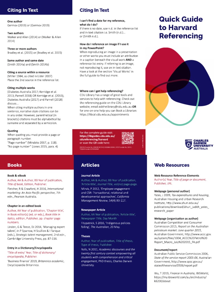 Harvard Quick Referencing Guide 2023 | PDF