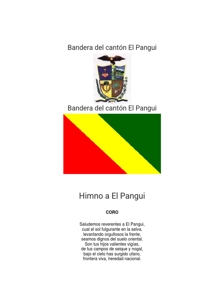 Himno y bandera del cantón El Pangui | PDF