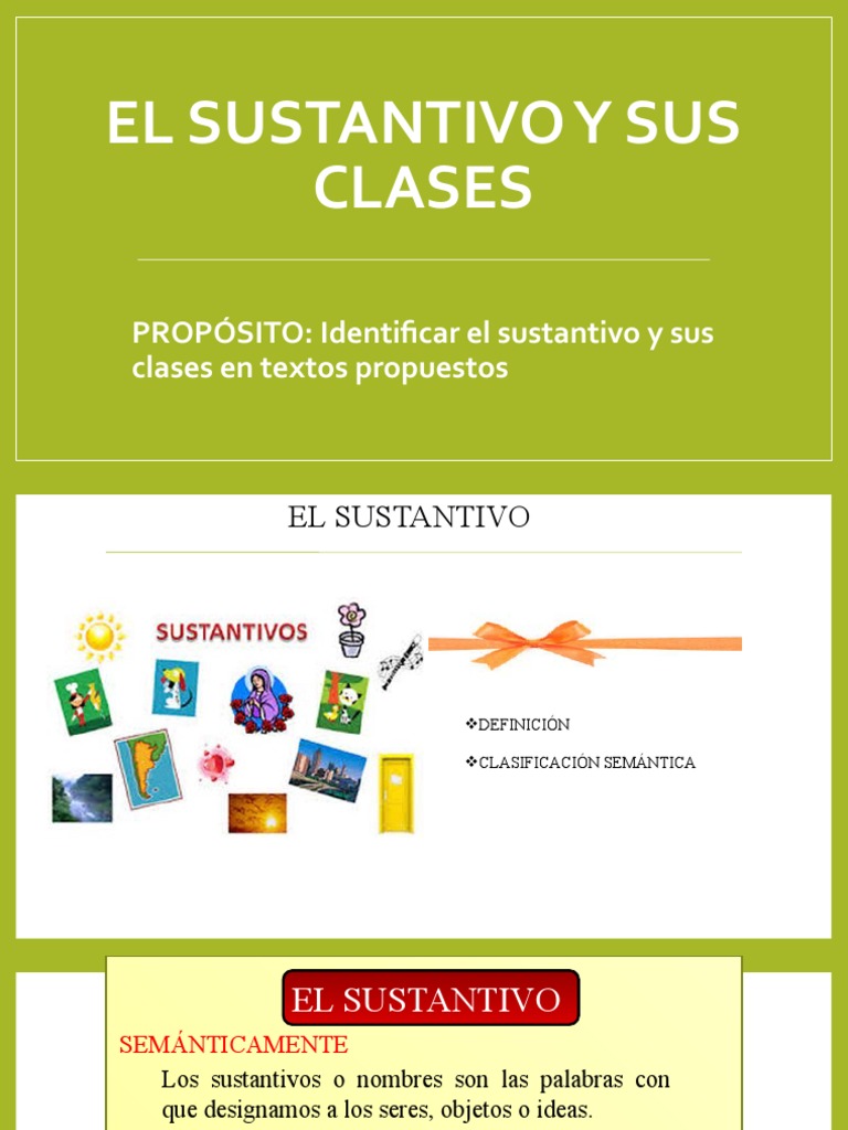 El Sustantivo y Sus Clases | PDF | Sustantivo | Semántica